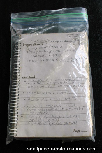 How I protect my recipes - Snail Pace Transformations