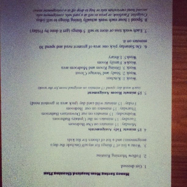 list for cleaning - Snail Pace Transformations