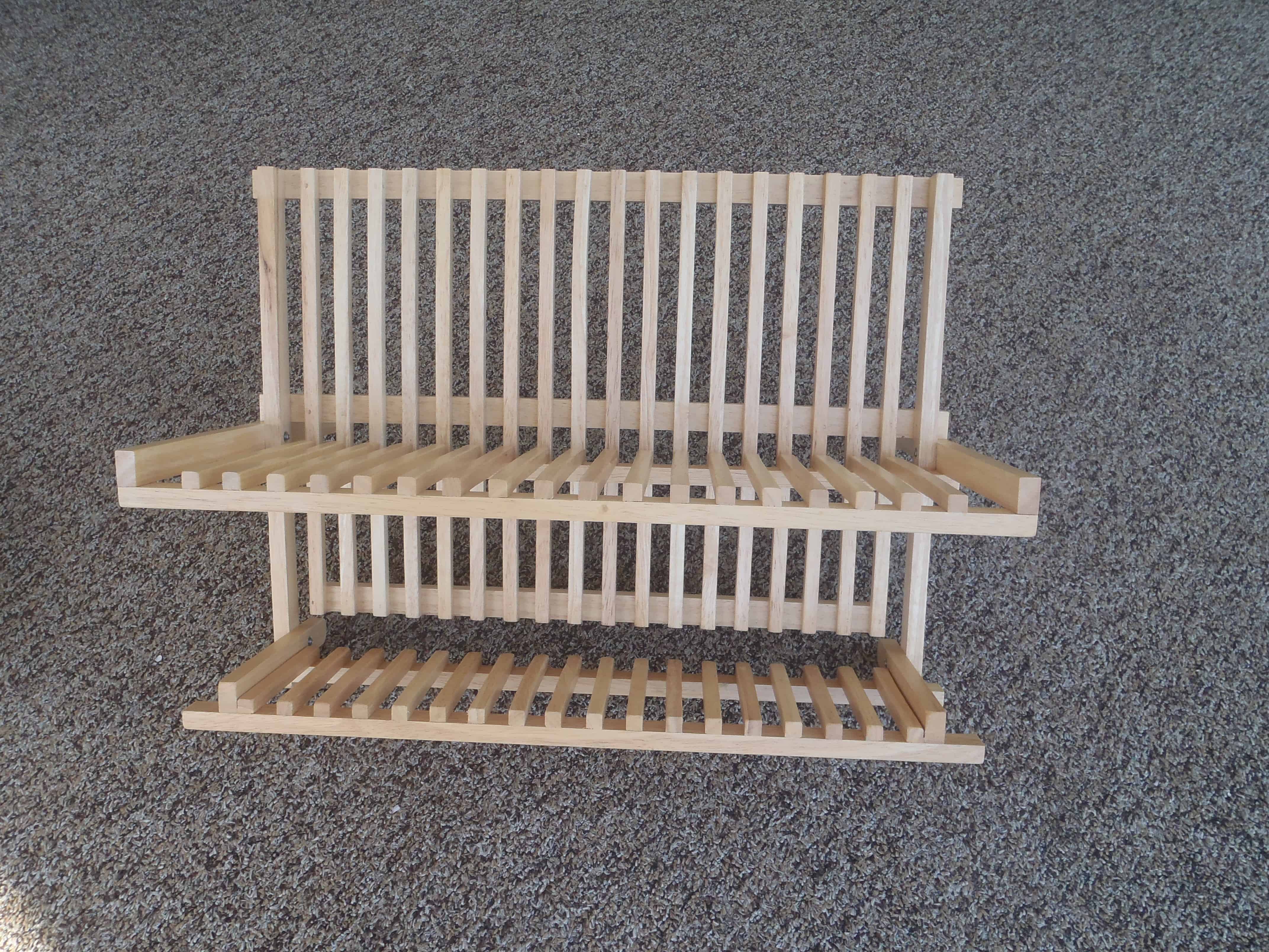 yard-sale-wooden-dish-rack - Snail Pace Transformations