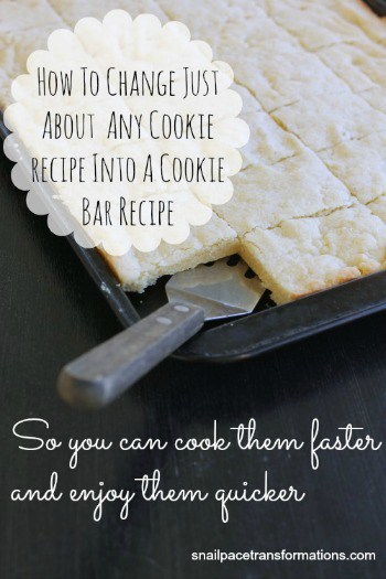 How to change just about any cookie recipe into a cookie bar recipe (medium) - Snail Pace ...