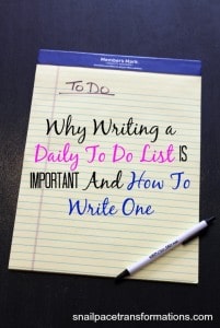 Time Management Tip 5: Daily To Do Lists - Snail Pace Transformations
