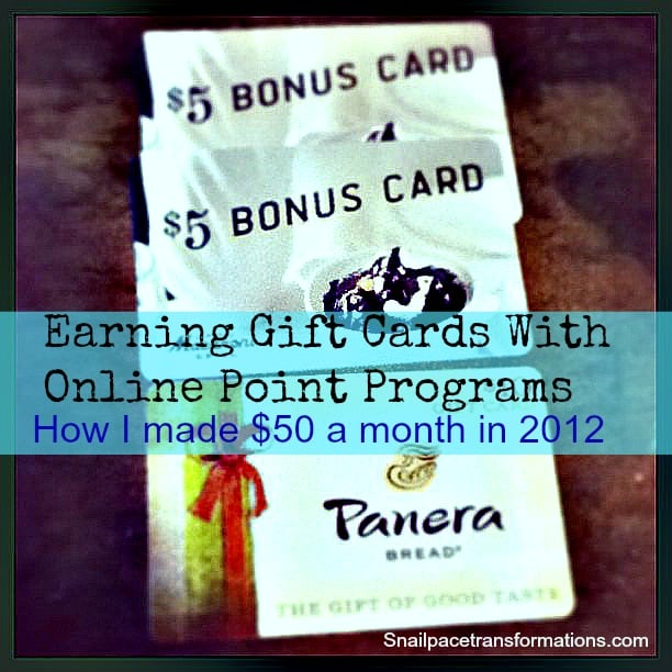 earning gift cards page - Snail Pace Transformations