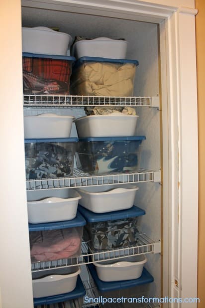linen closet after - Snail Pace Transformations