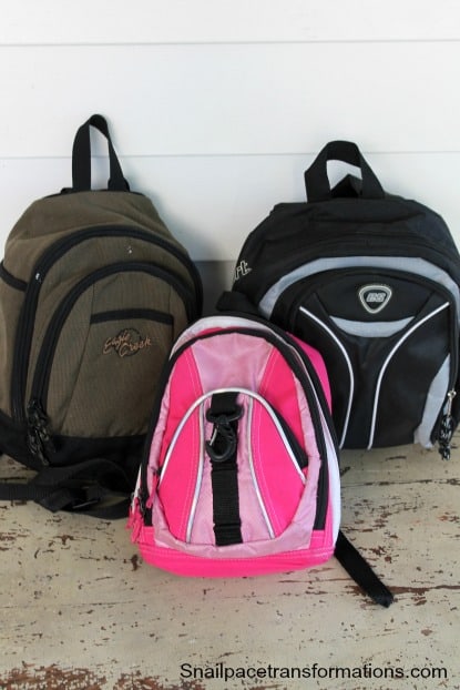 back packs used on bike ride - Snail Pace Transformations