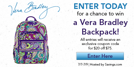 Vera Bradley Backpack Giveaway - Snail Pace Transformations