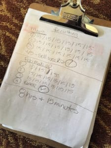 decluttering March chart - Snail Pace Transformations