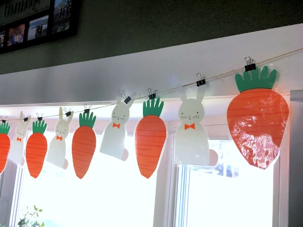 the finished easter bunny banner - Snail Pace Transformations