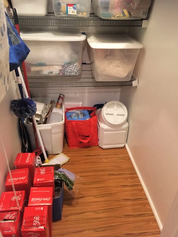 floor of closet after decluttering - Snail Pace Transformations